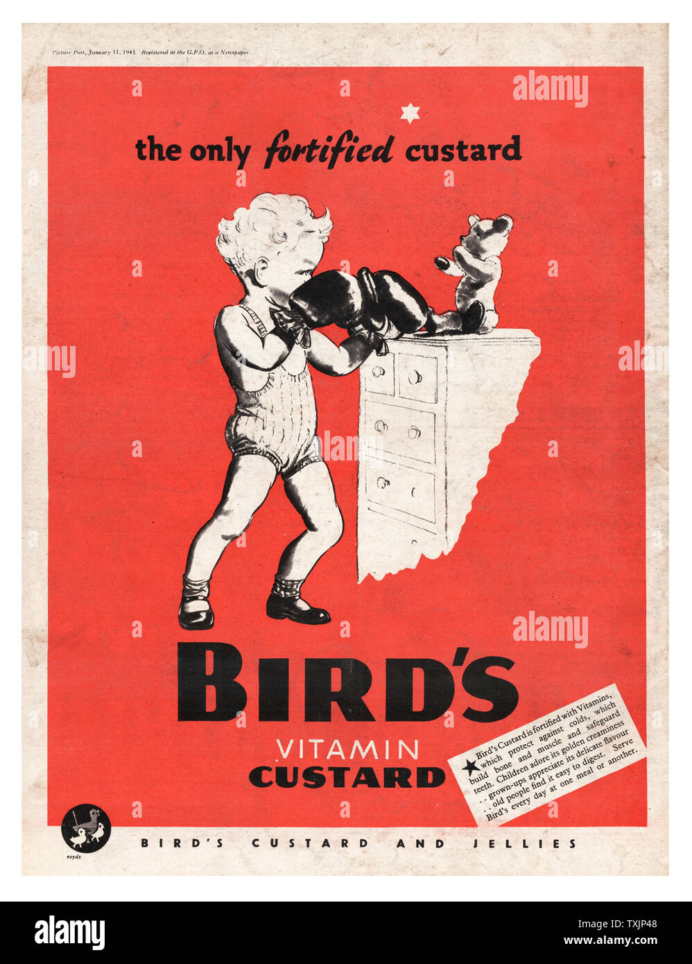 Birds custard powder advert hi-res stock photography and images - Alamy