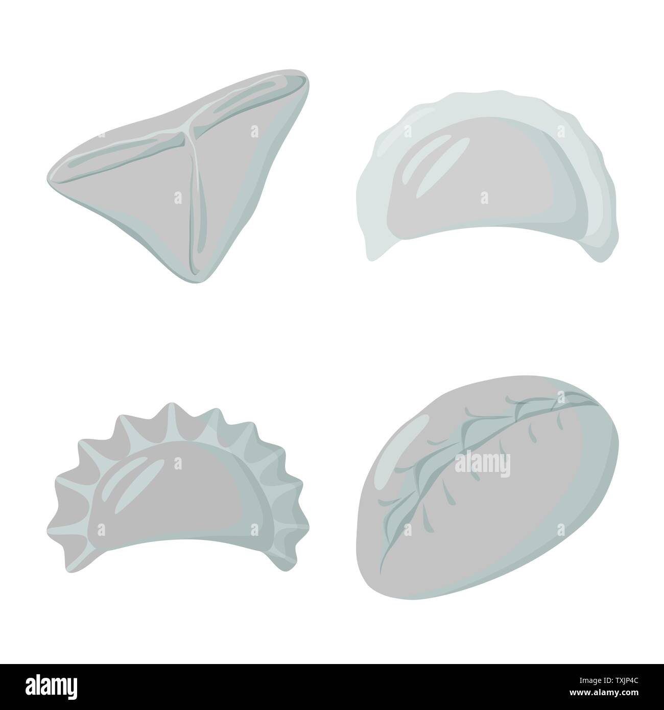 Vector design of dumplings and stuffed sign. Collection of dumplings ...
