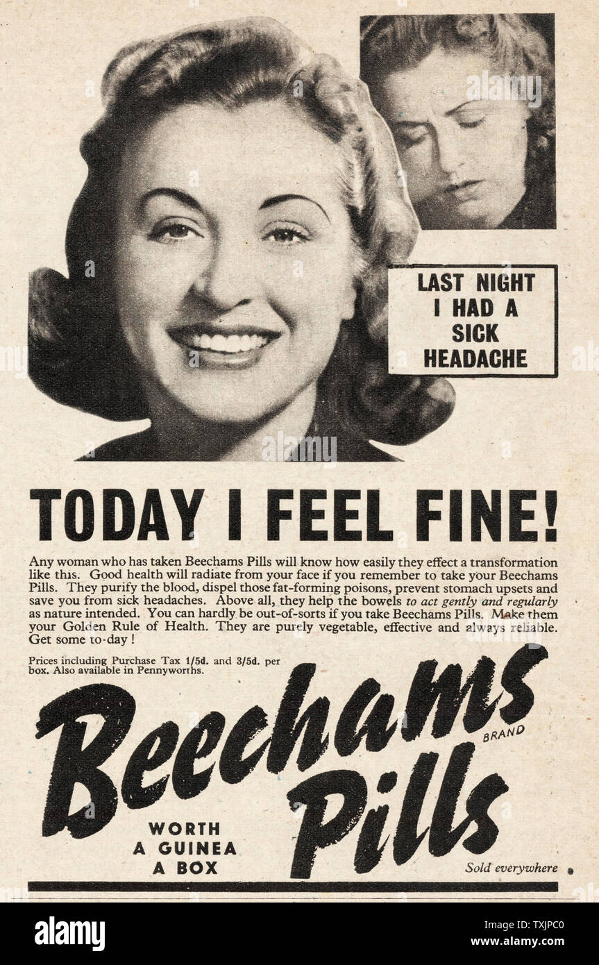 Advertisement for beechams pills hi-res stock photography and images ...