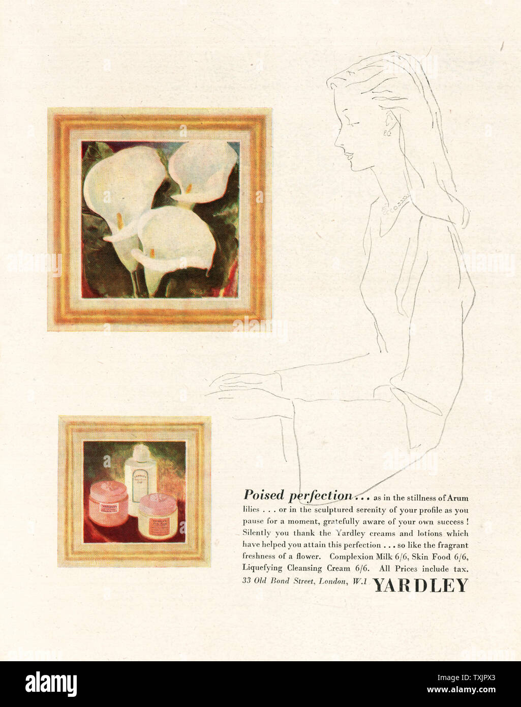 1947 U.S. Magazine Yardley Cosmetics Advert Stock Photo - Alamy