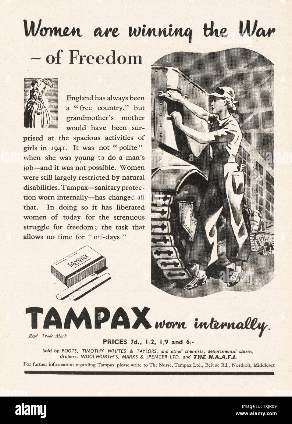 Tampax advert hi-res stock photography and images - Alamy
