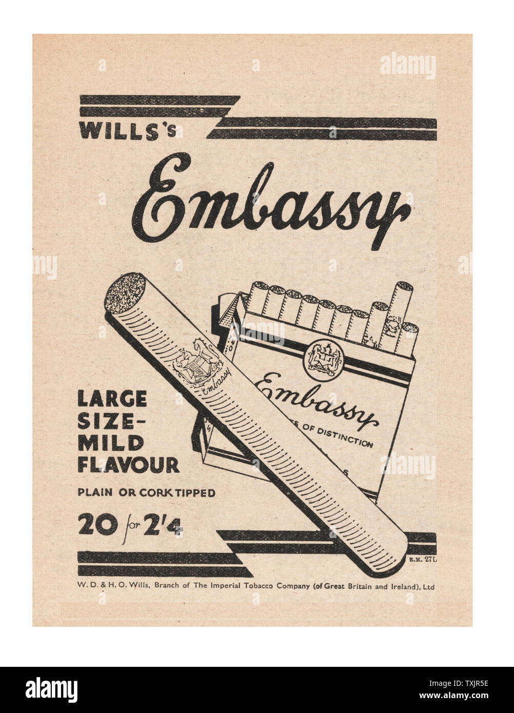 Embassy cigarettes hi-res stock photography and images - Alamy