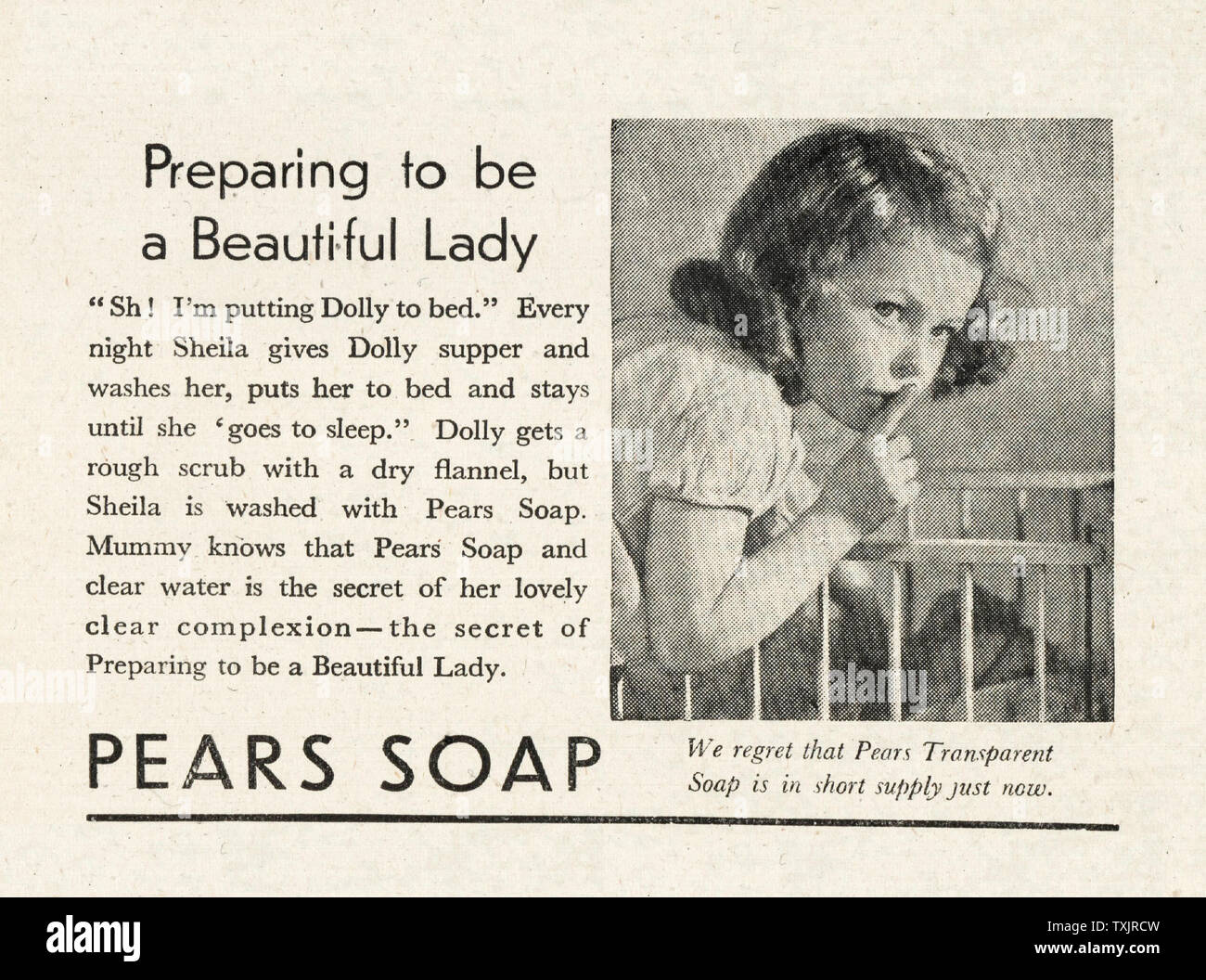 Pears soap advert hi-res stock photography and images - Alamy