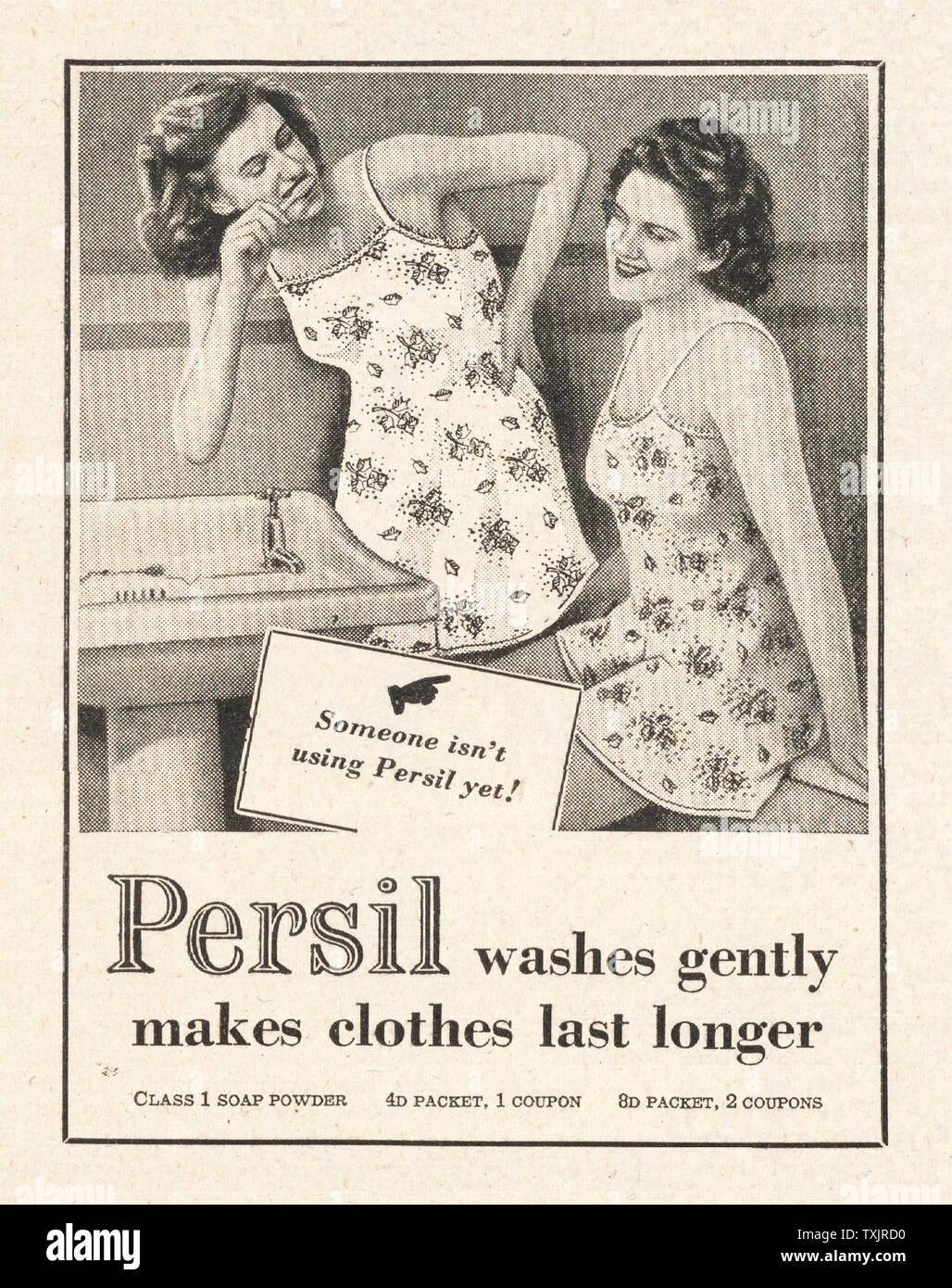 1945 UK Magazine Persil Washing Powder Advert Stock Photo - Alamy