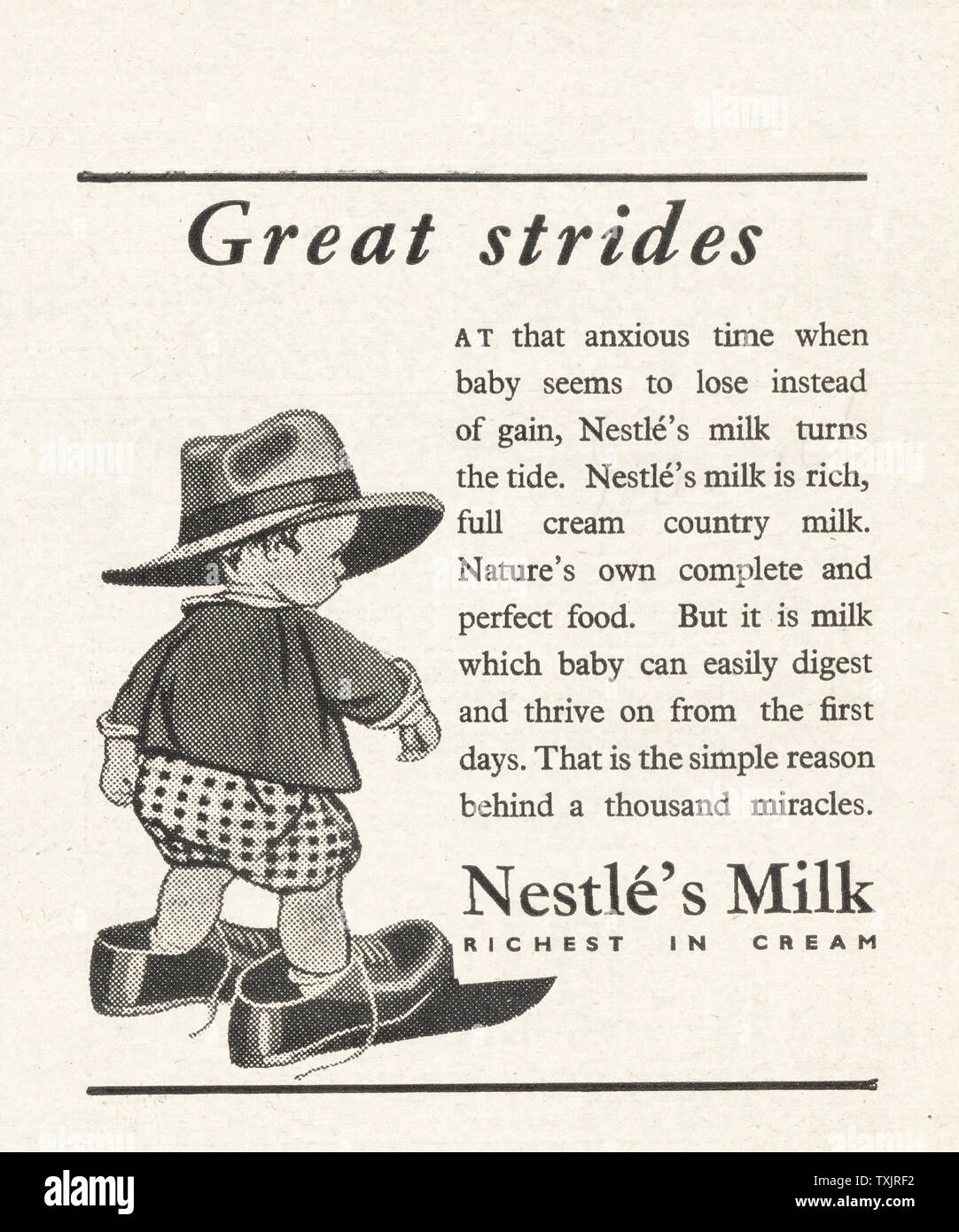 1945 UK Magazine Nestle's Milk Advert Stock Photo - Alamy