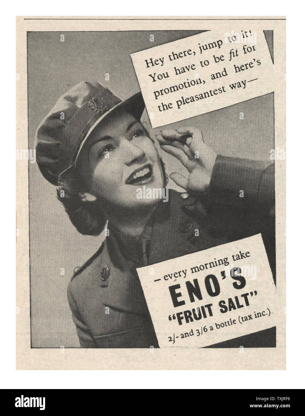 1945 UK Magazine Eno's Fruit Salt Advert Advert Stock Photo - Alamy