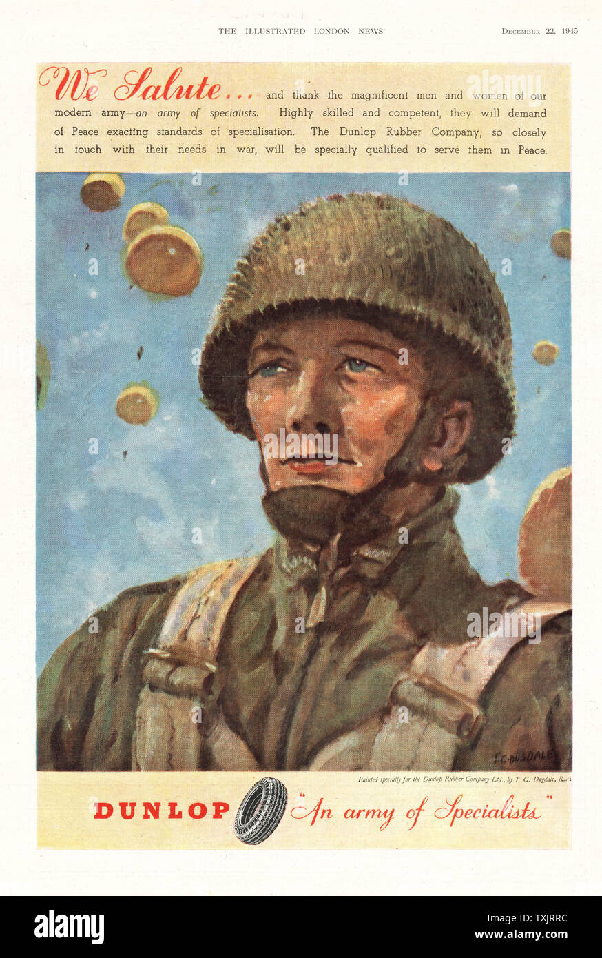 1945 UK Magazine Dunlop Tyres Advert Stock Photo - Alamy