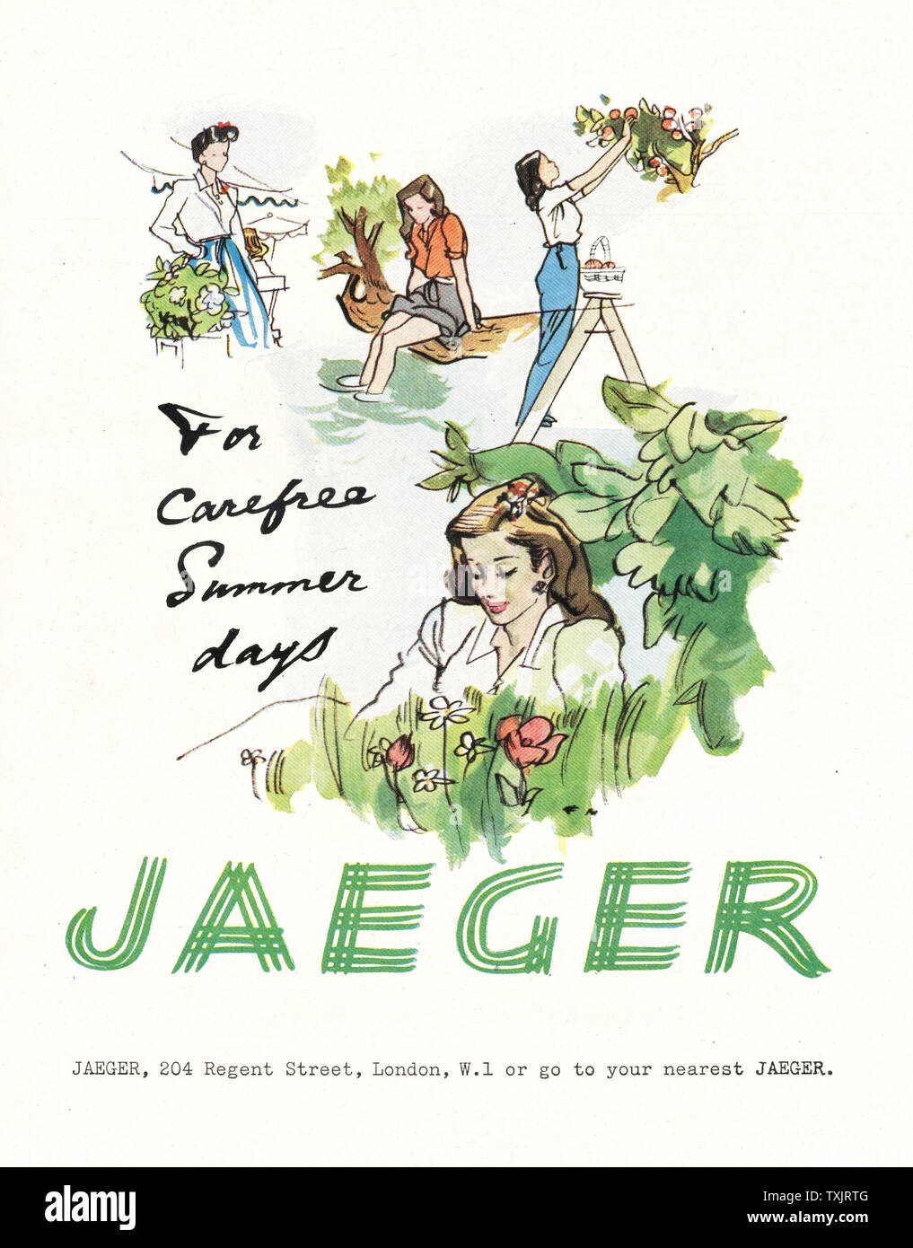 1945 UK Magazine Jaeger Clothing Advert Stock Photo - Alamy