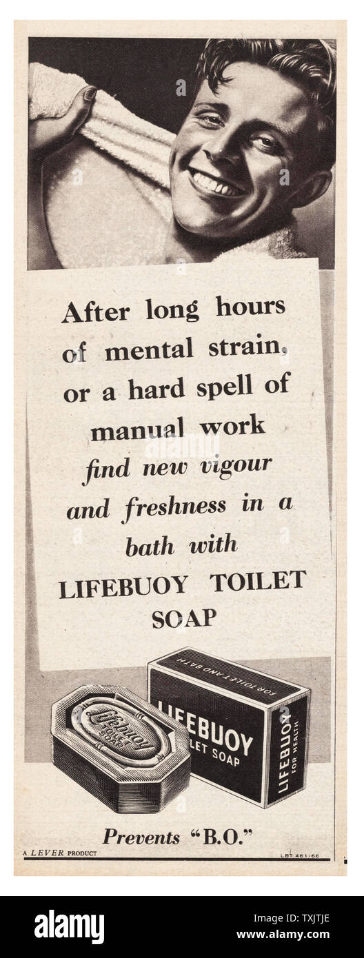 1940 UK Magazine Lifebuoy Soap Advert Stock Photo - Alamy