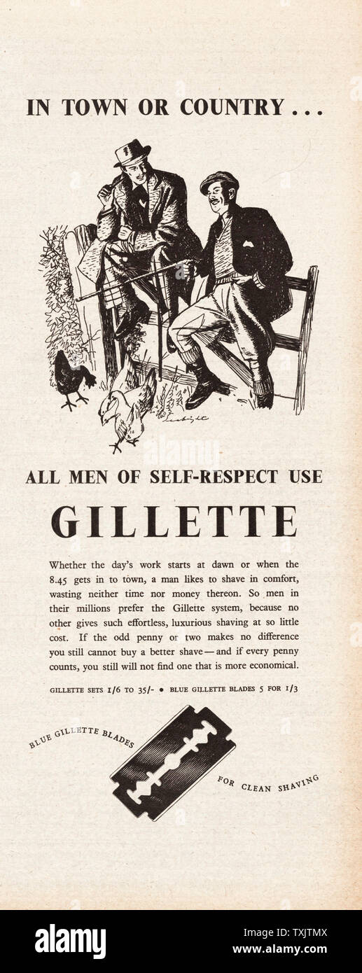Uk gillette magazine advert hi-res stock photography and images - Alamy