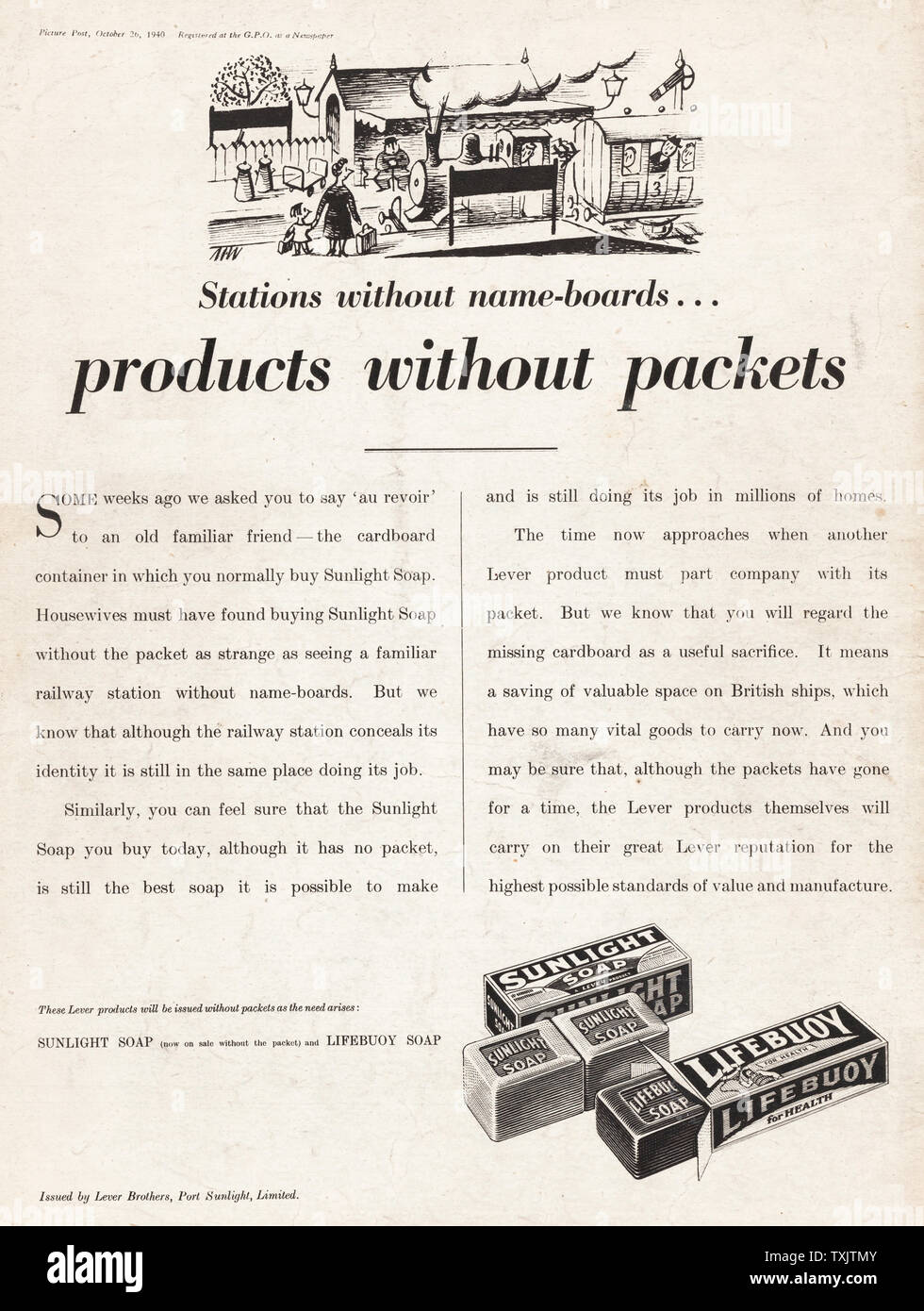 Sunlight soap advert hi-res stock photography and images - Alamy