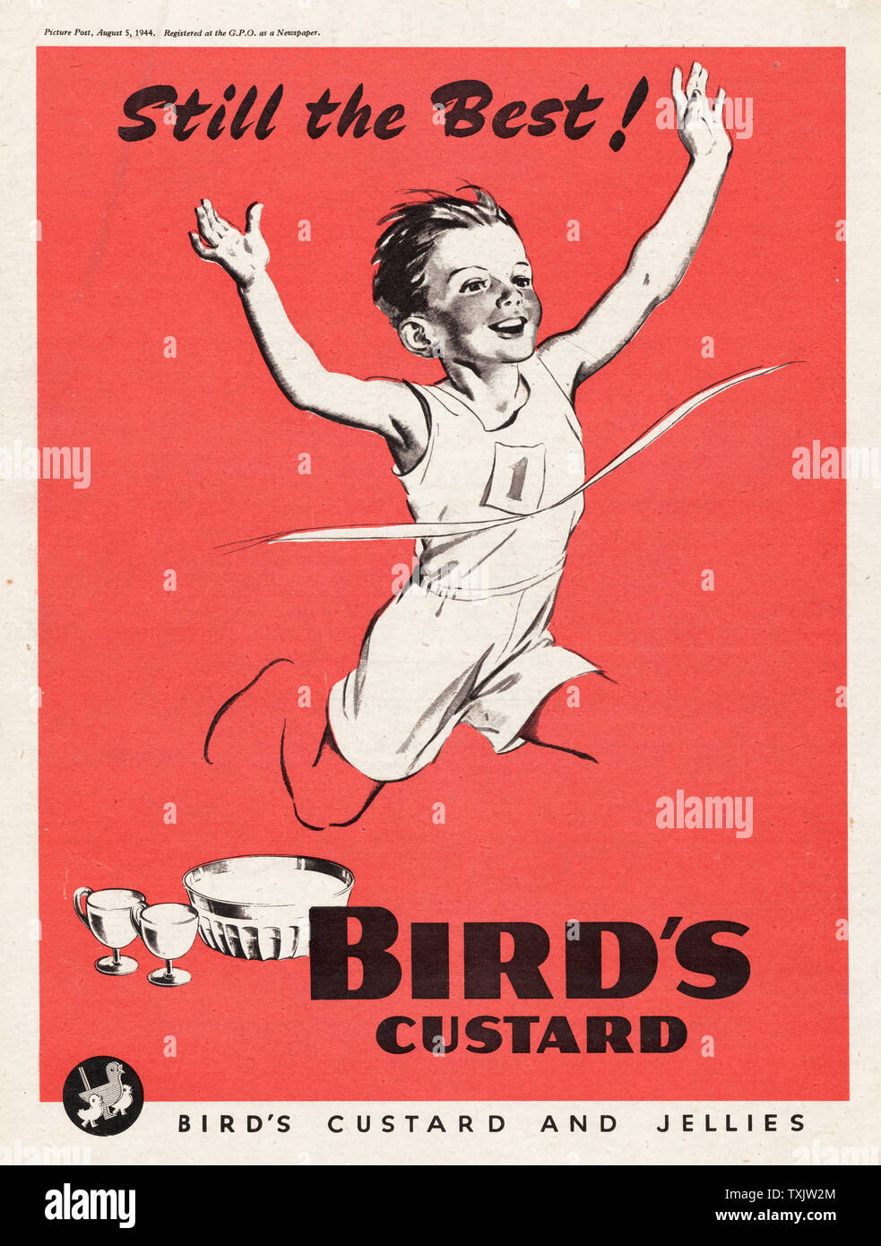 Uk magazine birds custard advert jelly hi-res stock photography and ...