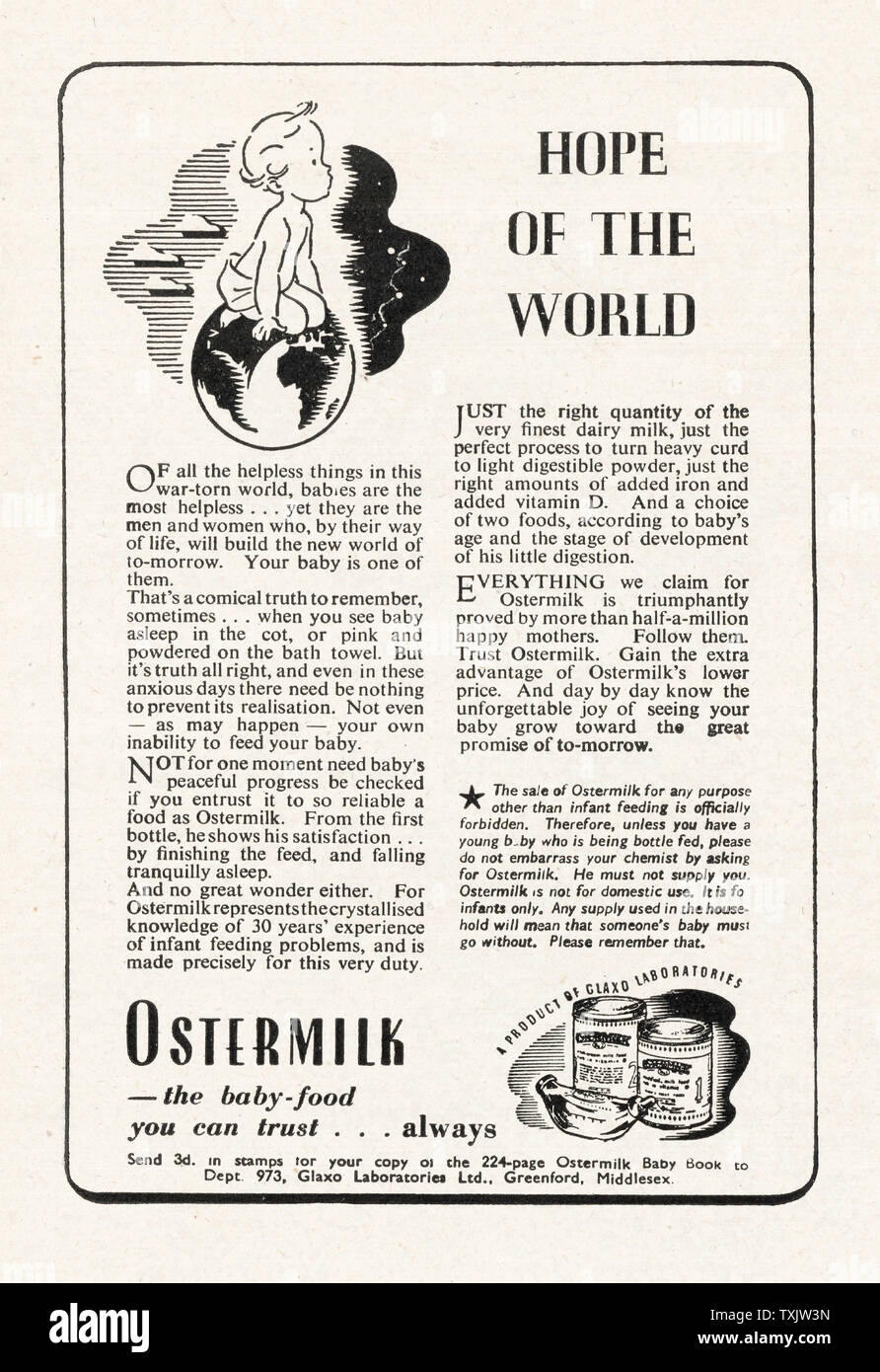 Baby milk advert hi-res stock photography and images - Alamy