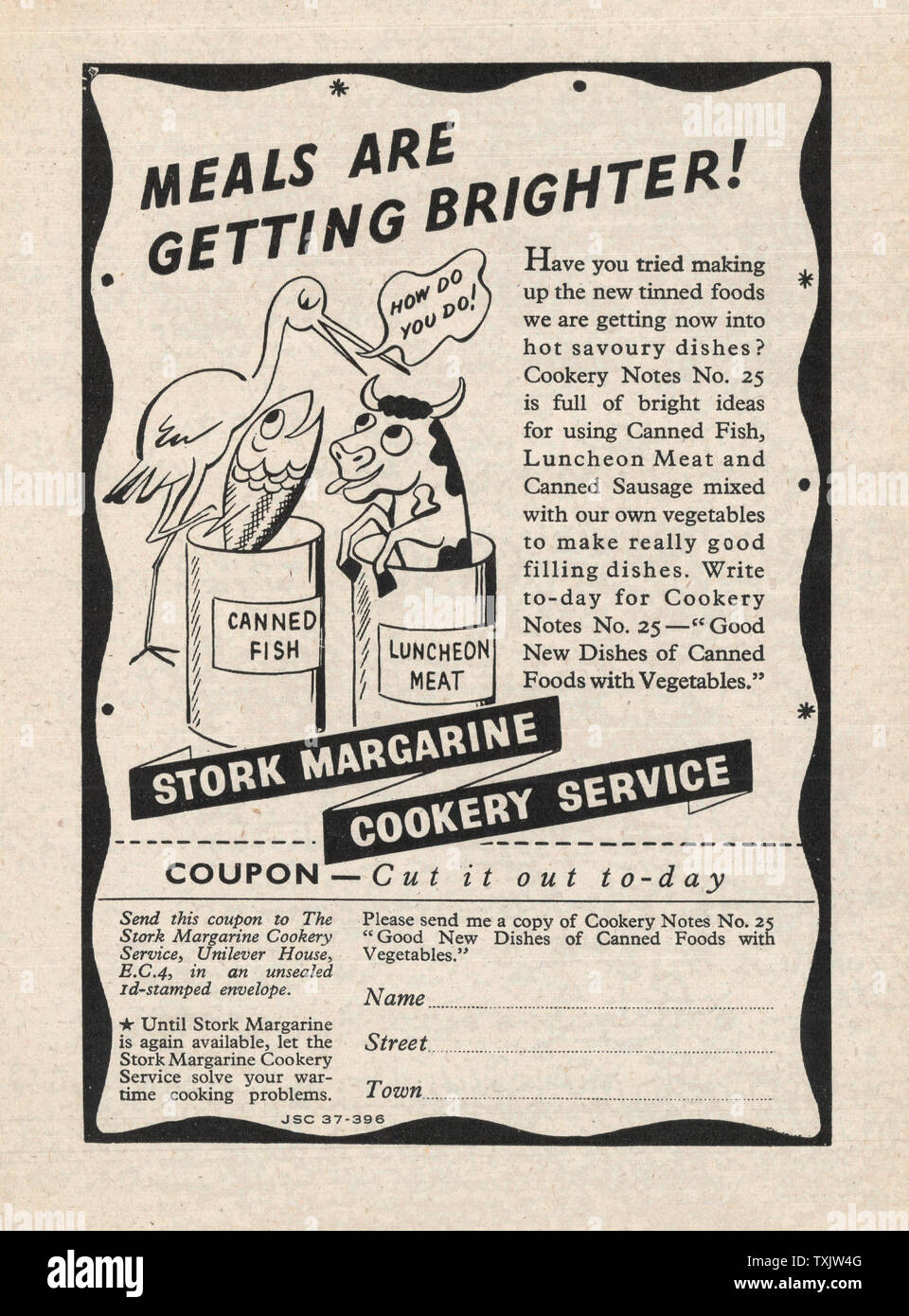 Stork Margarine Advert High Resolution Stock Photography and Images - Alamy