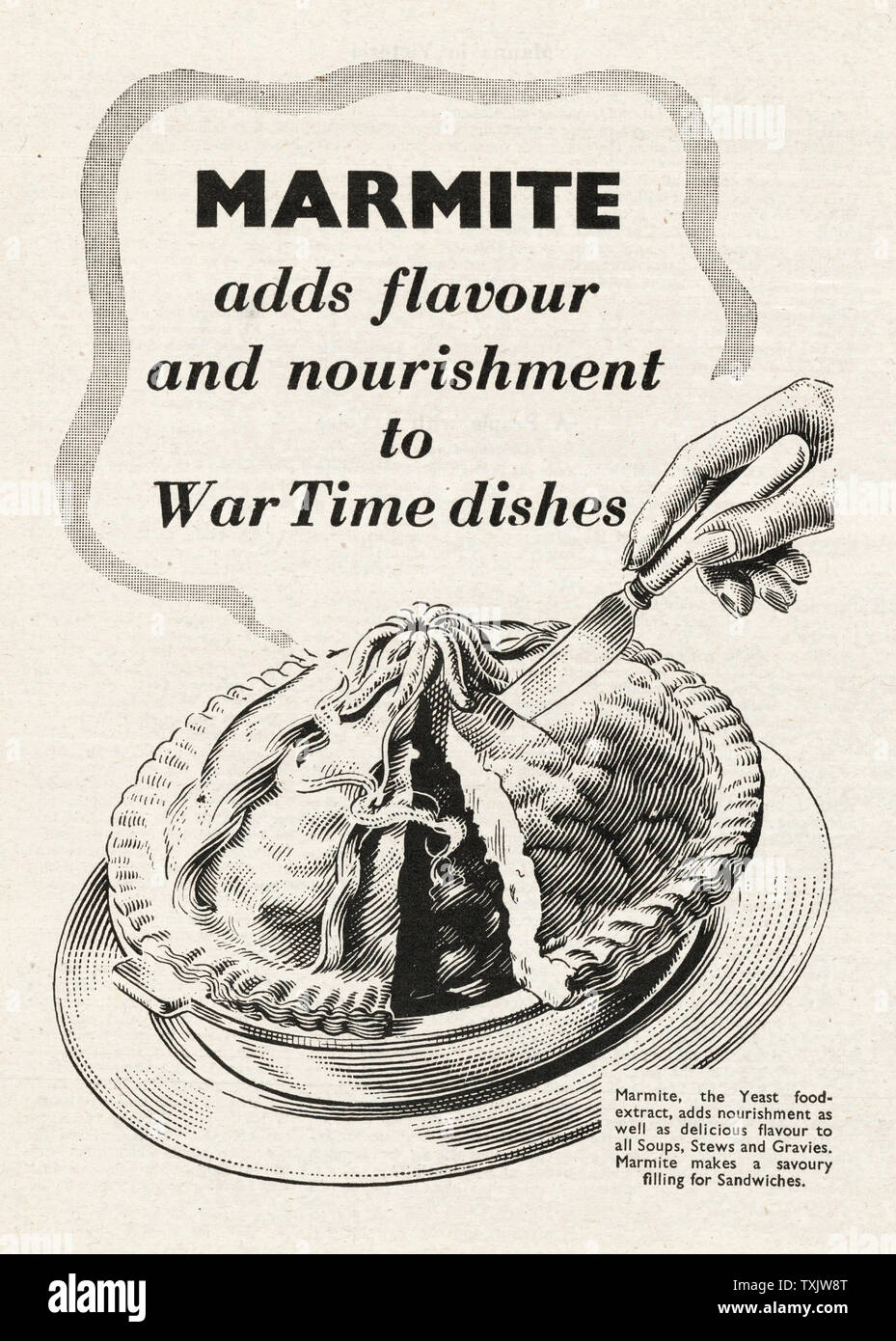 1944 UK Magazine Marmite Advert Stock Photo - Alamy