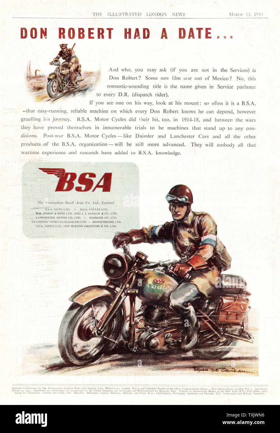 Bsa bike advert hi-res stock photography and images - Alamy