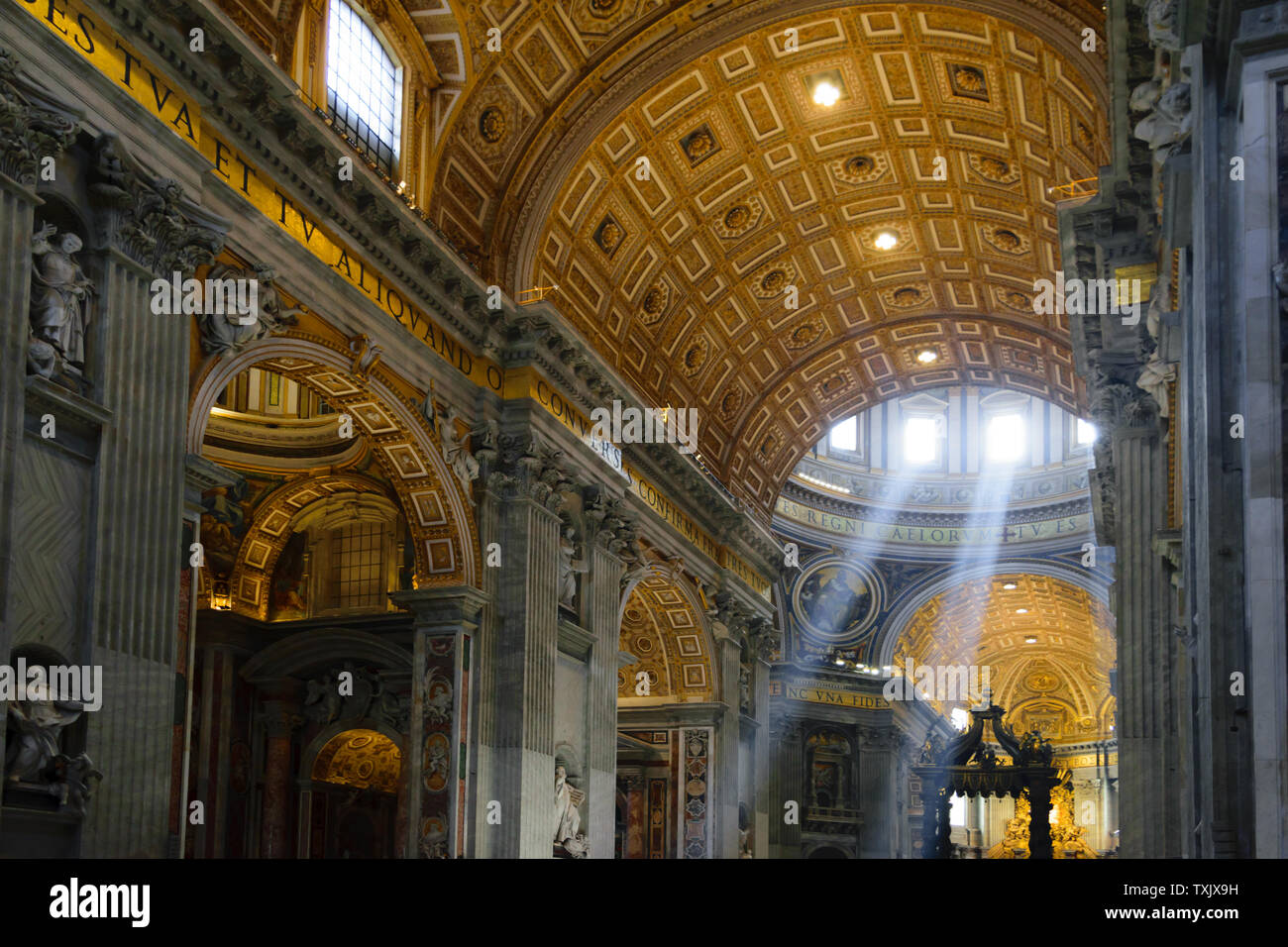 Vatican city, Vatican 19 JUN 2019 Indoor of the St. Peter's basilica ...