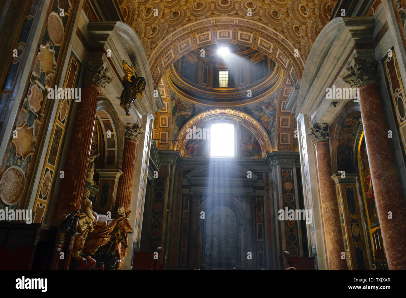 Vatican city, Vatican 19 JUN 2019 Indoor of the St. Peter's basilica ...