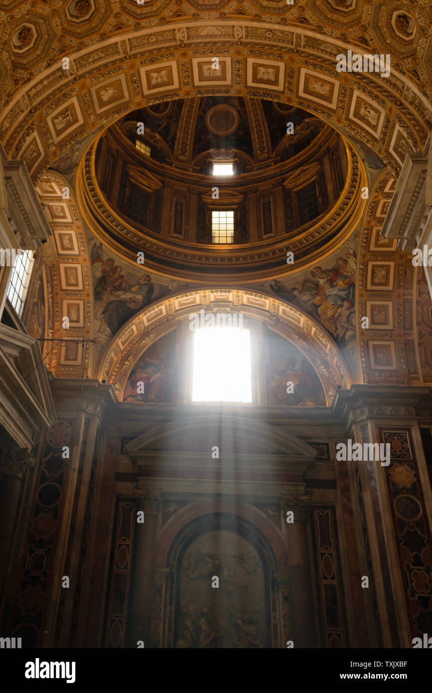 Vatican city, Vatican 19 JUN 2019 Indoor of the St. Peter's basilica ...
