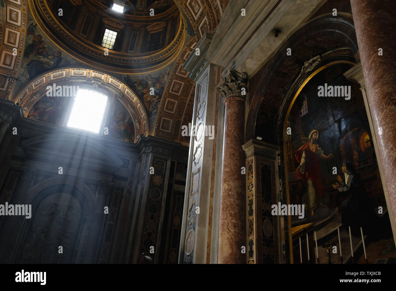 Vatican city, Vatican 19 JUN 2019 Indoor of the St. Peter's basilica ...