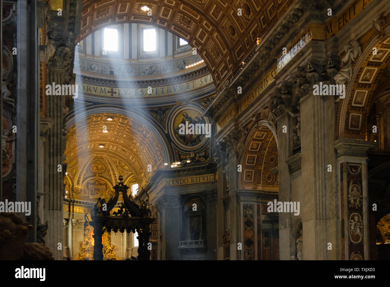 Vatican city, Vatican 19 JUN 2019 Indoor of the St. Peter's basilica ...