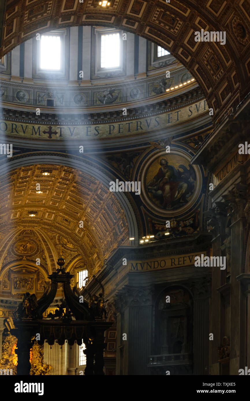 Vatican city, Vatican 19 JUN 2019 Indoor of the St. Peter's basilica ...