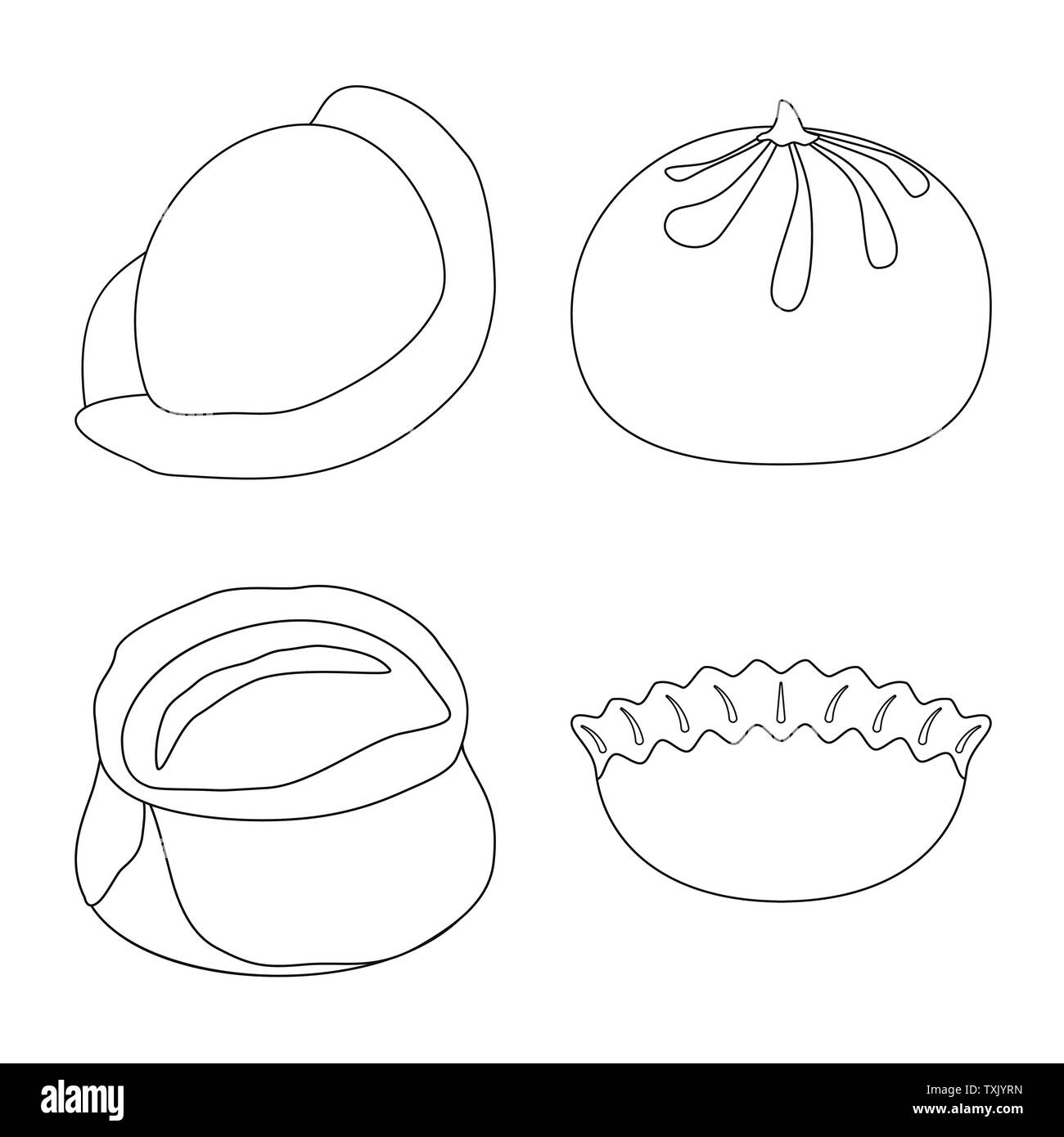 Vector illustration of food and dish sign. Collection of food and ...