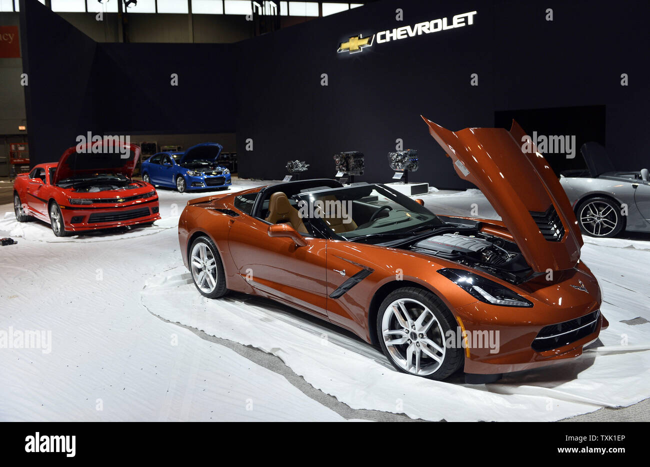 A Chevrolet Corvette is displayed at the Chicago Auto Show on February ...