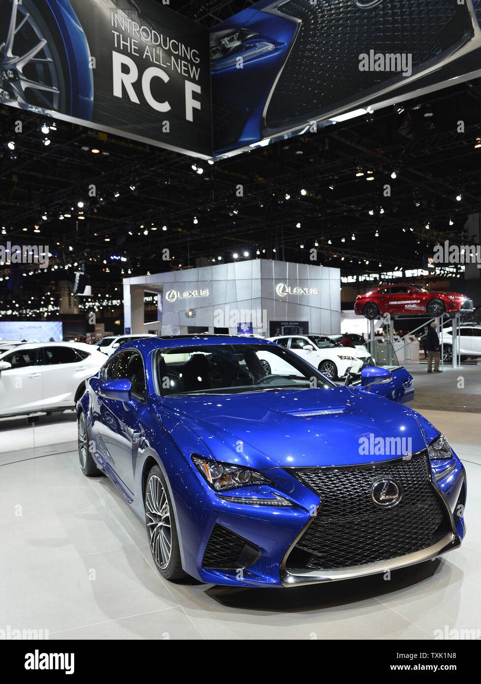A 2015 Lexus RCF is displayed at the Chicago Auto Show on February 12 ...