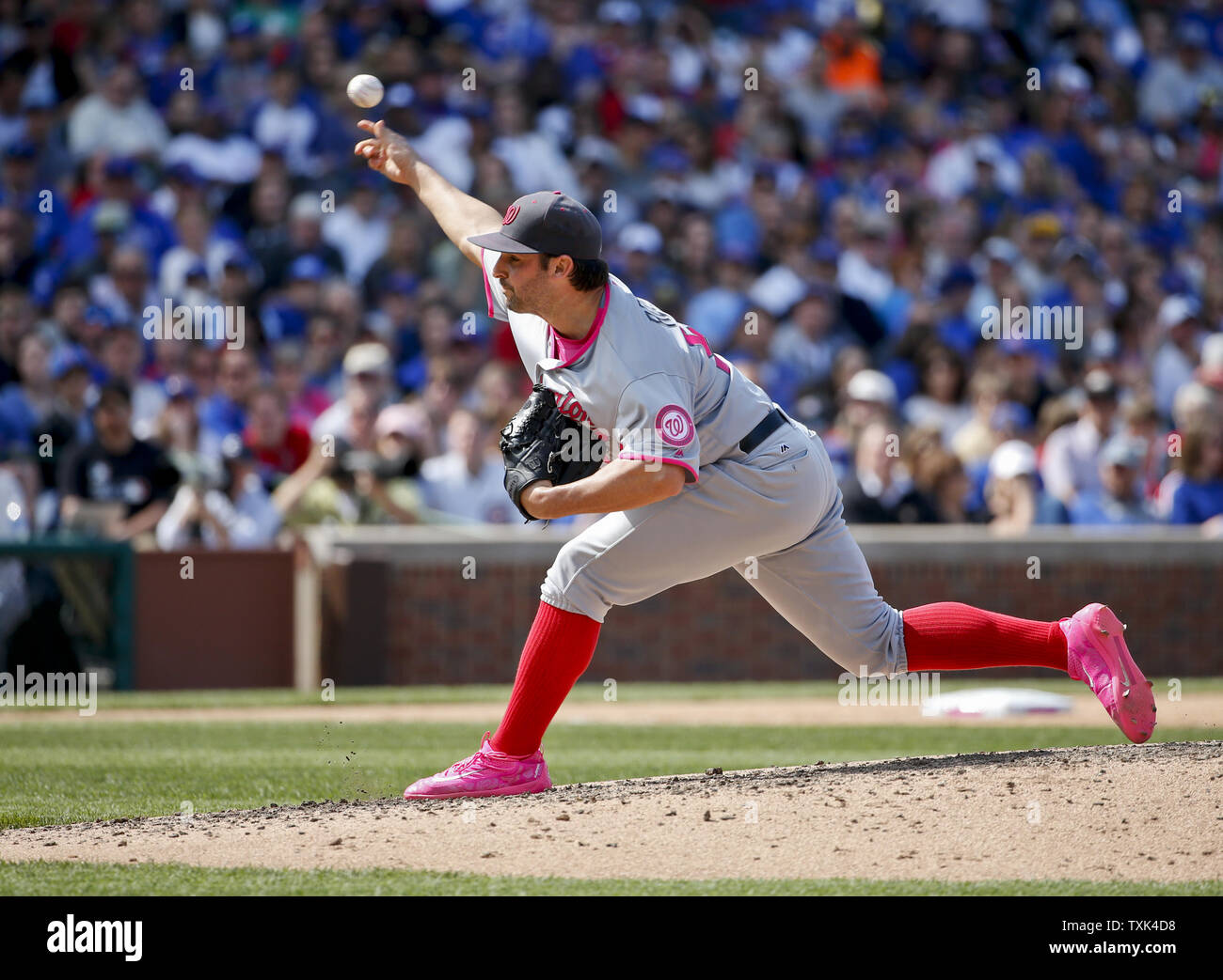 Washington Nationals starting pitcher Tanner Roark (57) delivers a ...