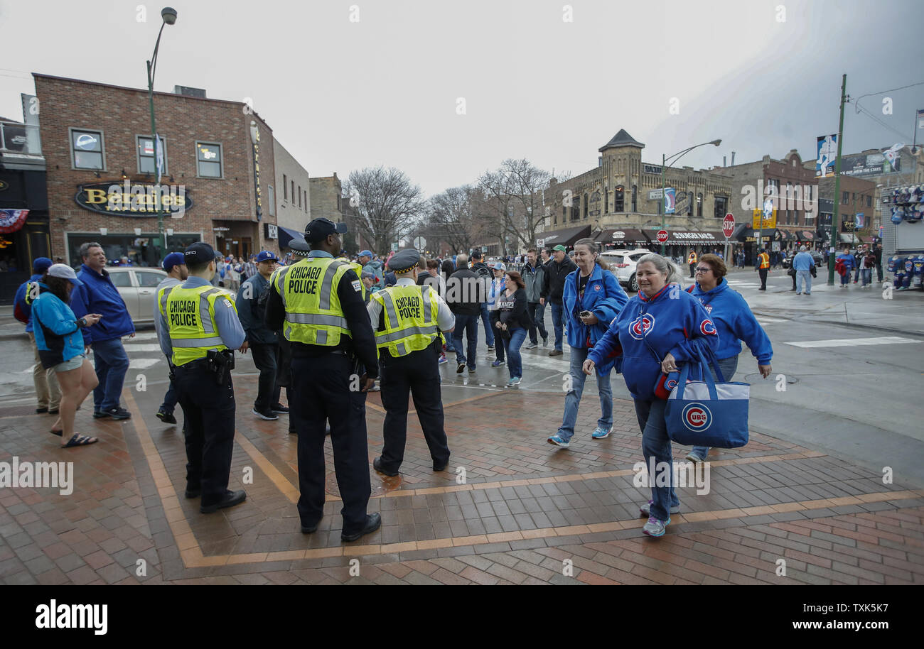 Chicago Police officers monitor the streets before home opening day ...