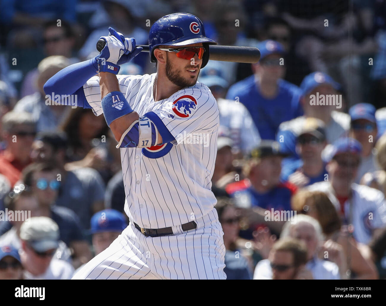 Chicago Cubs Kris Bryant bats against the St. Louis Cardinals in the ...