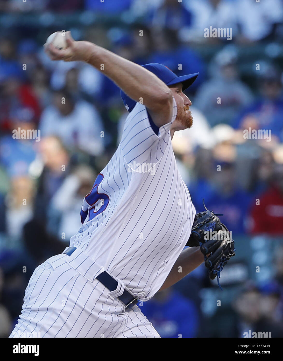 Chicago Cubs starting pitcher Eddie Butler pitches against the Miami ...