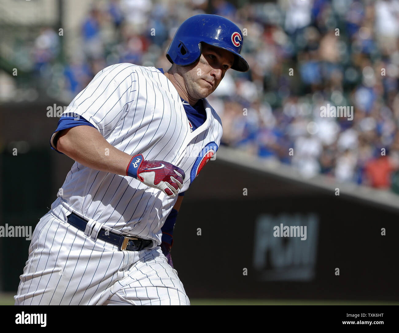 Chicago Cubs Miguel Montero runs the bases after hitting a solo home ...