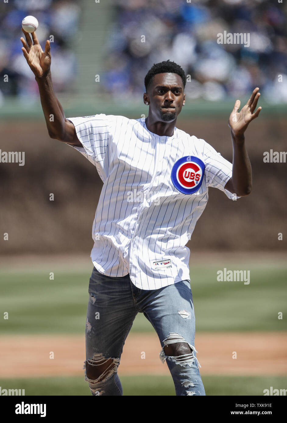 Chicago Bulls forward Bobby Portis throws out ceremonial first pitch ...
