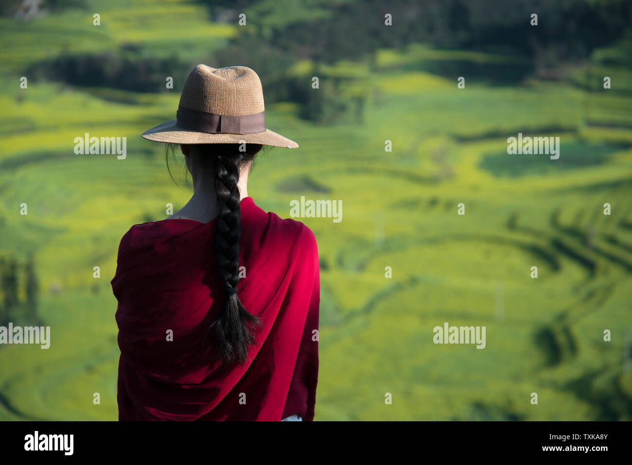 Map of Luoping rapeseed screws field Stock Photo - Alamy
