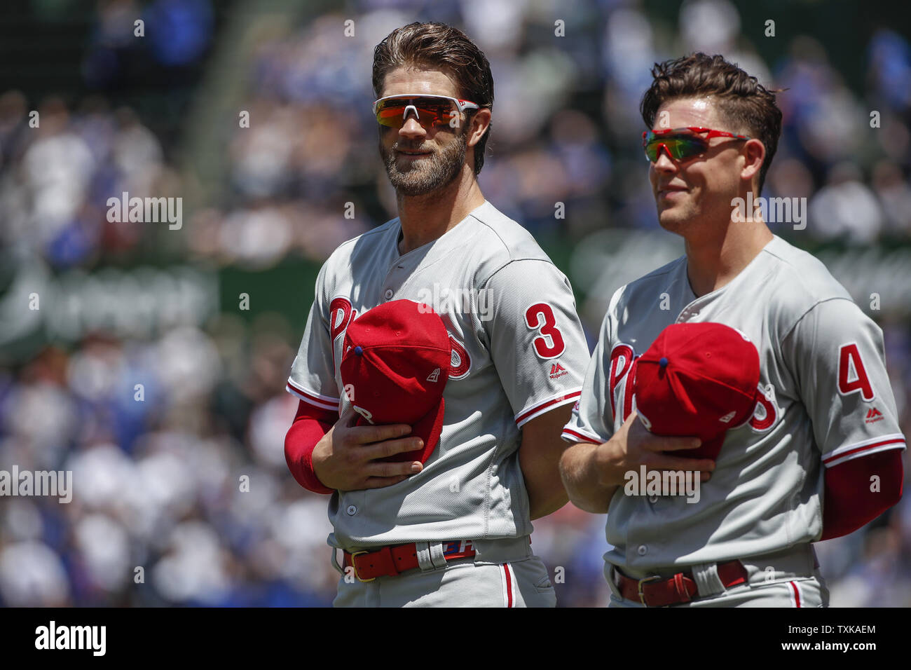 Philadelphia Phillies' Bryce Harper smiles before a baseball game ...