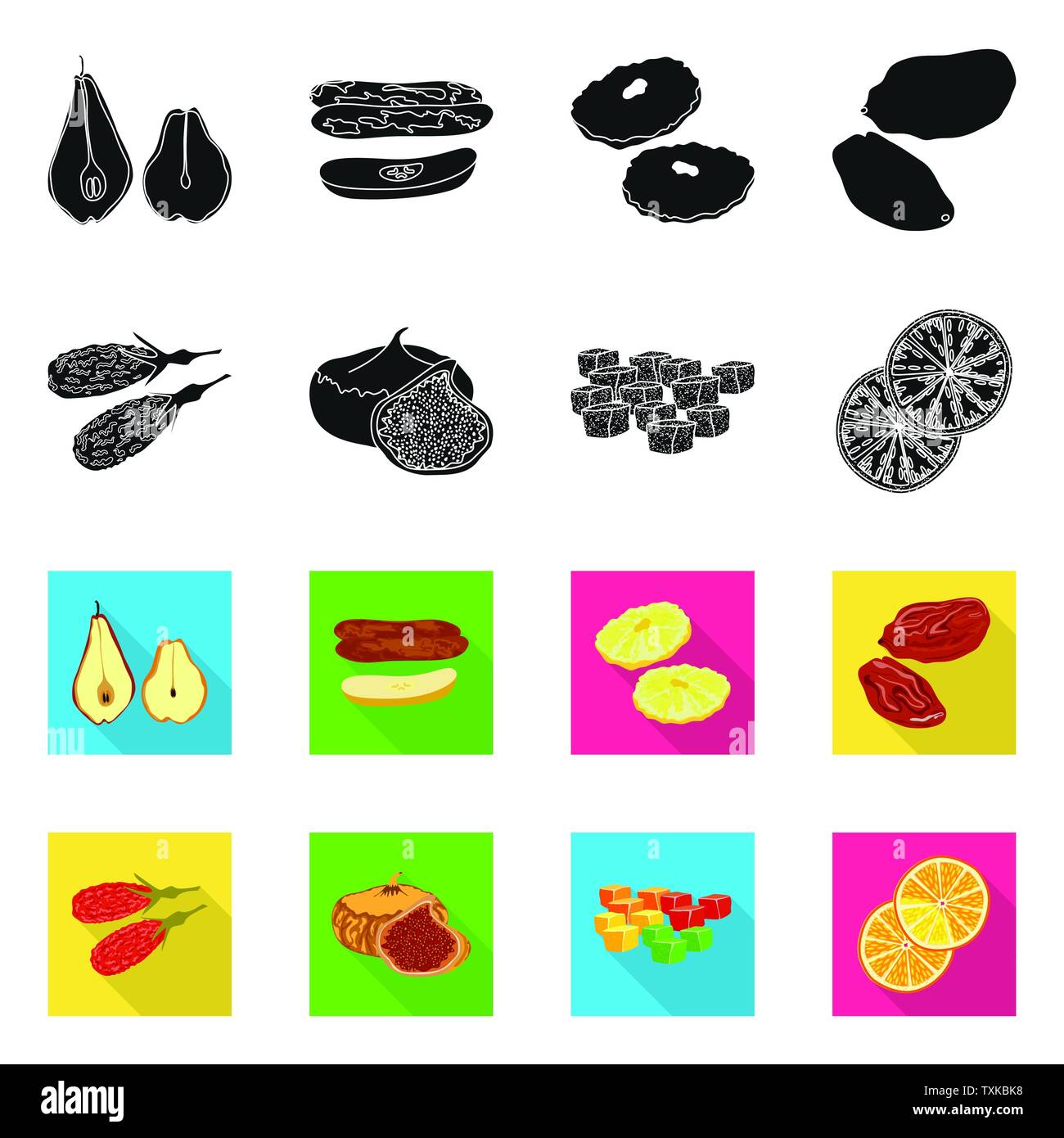 Vector design of food and raw sign. Collection of food and nature stock ...