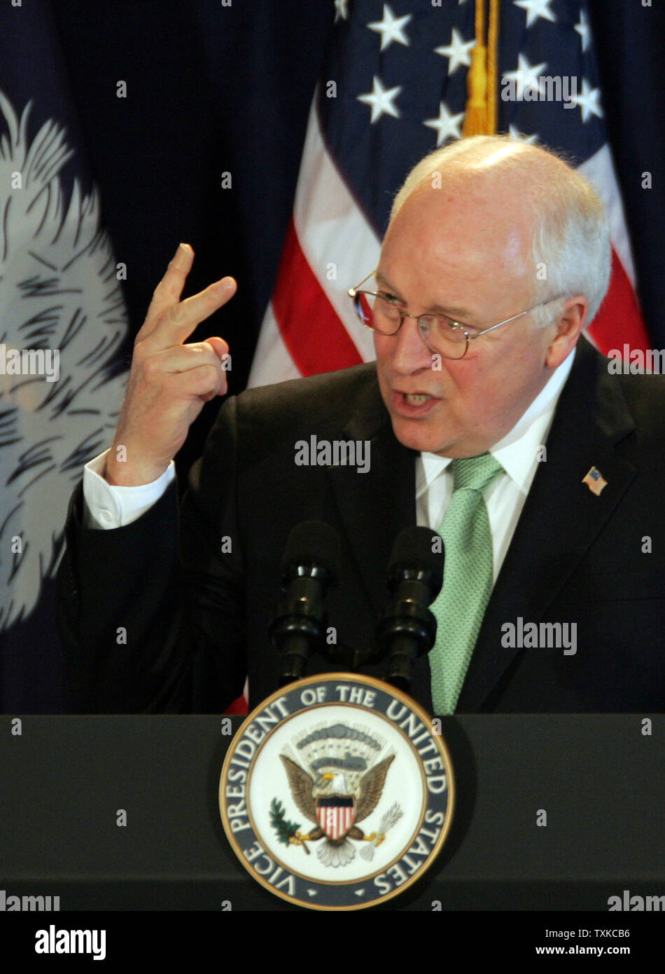 Vice President Dick Cheney tells attendees of a fund raiser for South ...