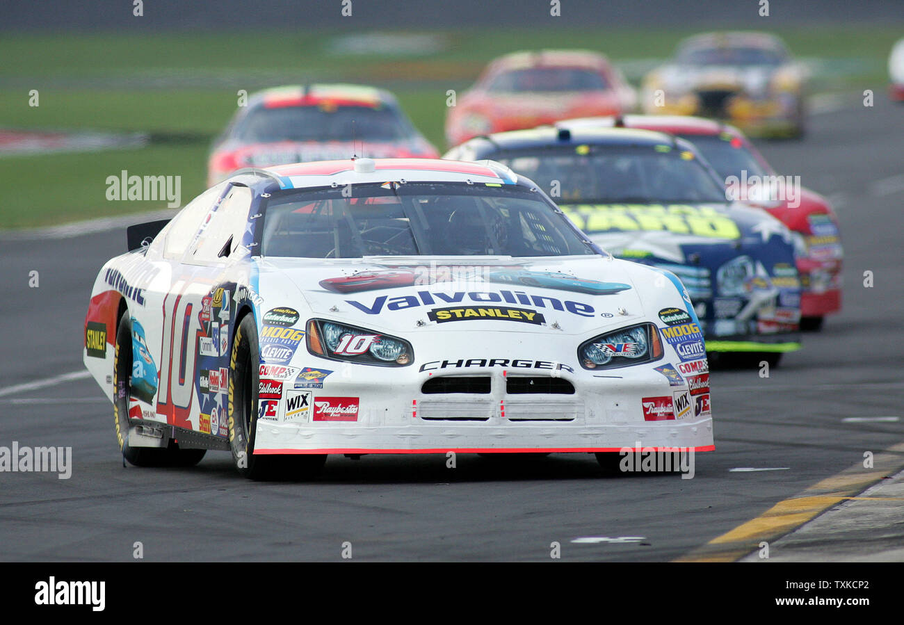 Race car driver Scott Riggs in the Valvoline/Stanley Tools/"Cars" car ...