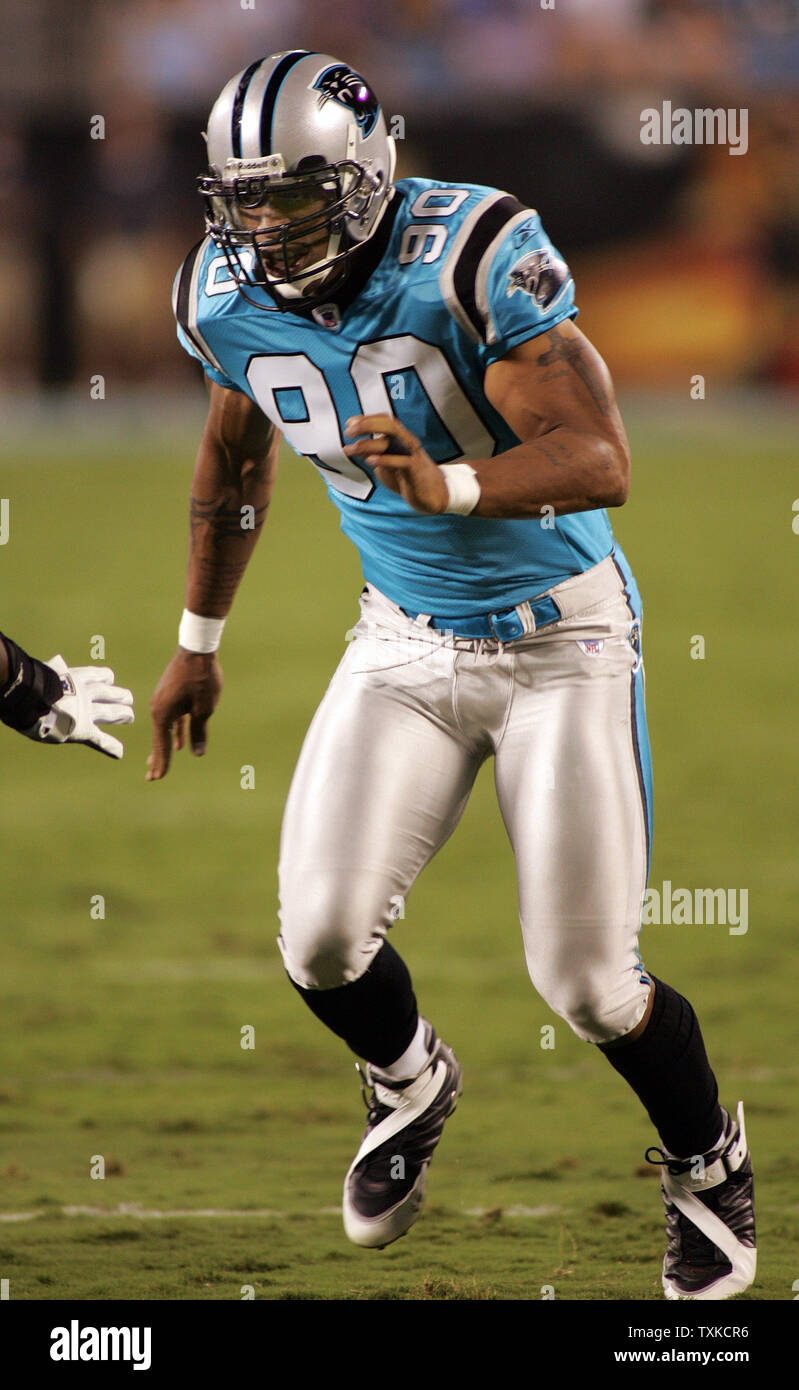 Carolina Panthers defensive end Julius Peppers (90) looks for ...