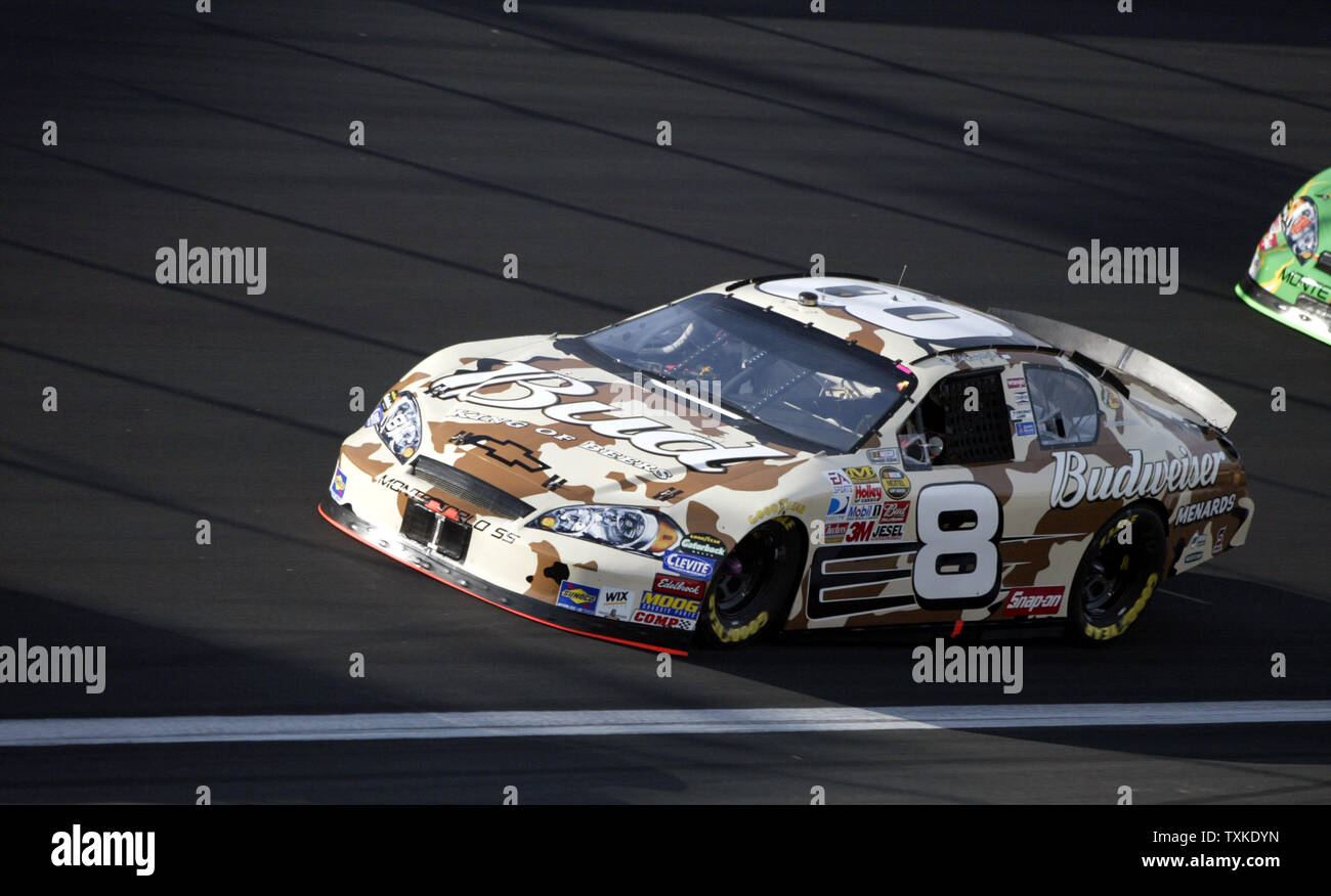 Dale Earnhardt Jr. drives his Budweiser Chevrolet in the early laps of ...