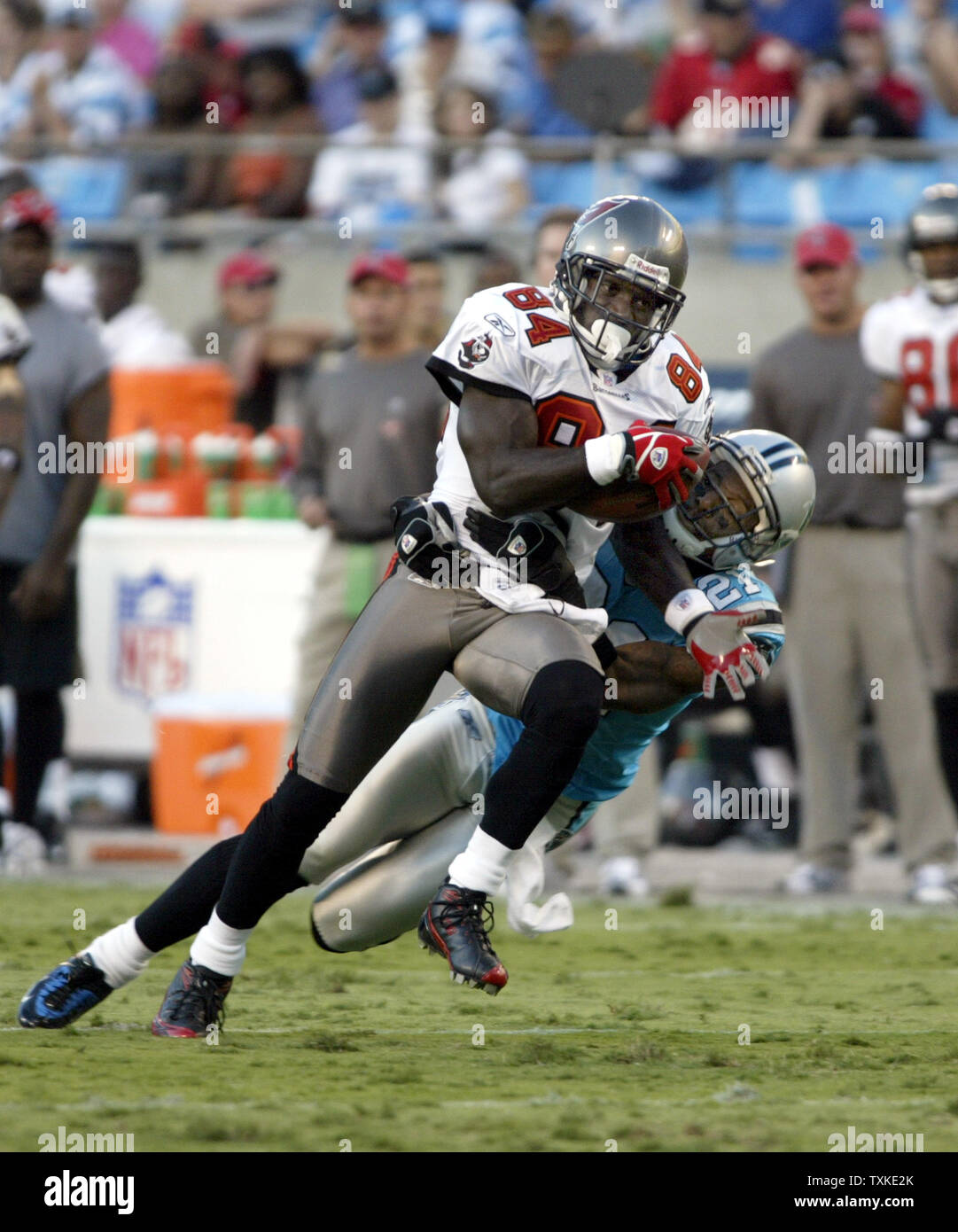 Tampa Bay Buccaneers wide receiver Joey Galloway drags Carolina ...
