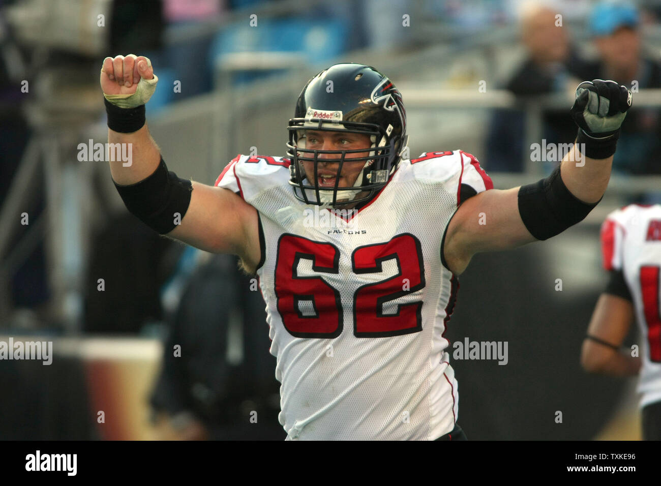 Atlanta Falcons center Todd McClure celebrates a game-winning touchdown ...