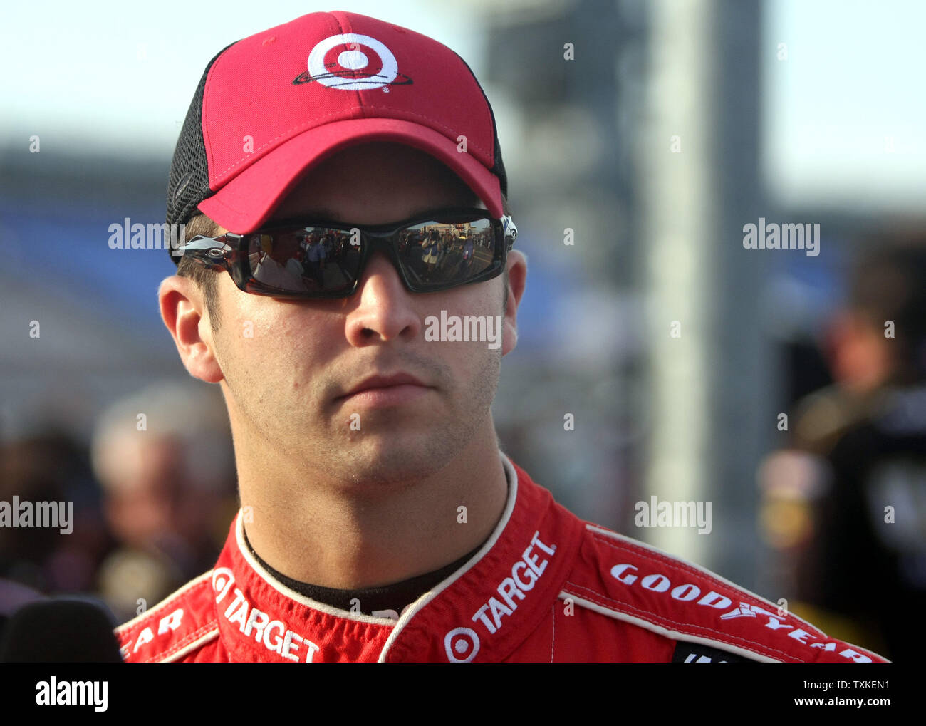 NASCAR driver Reed Sorenson stands on pit road during qualifying for ...