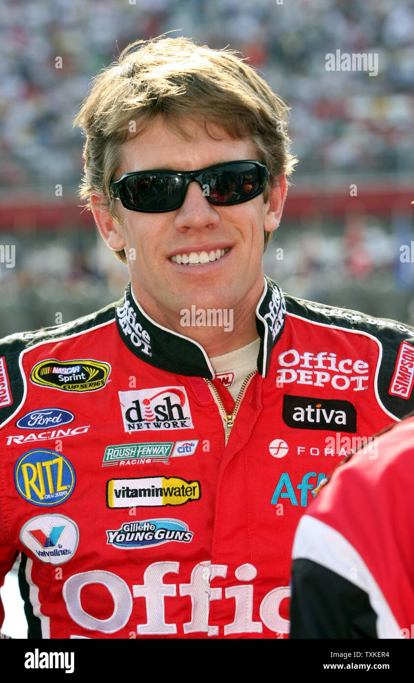 Carl Edwards stands by his car before the star of the Coca-Cola 600 ...