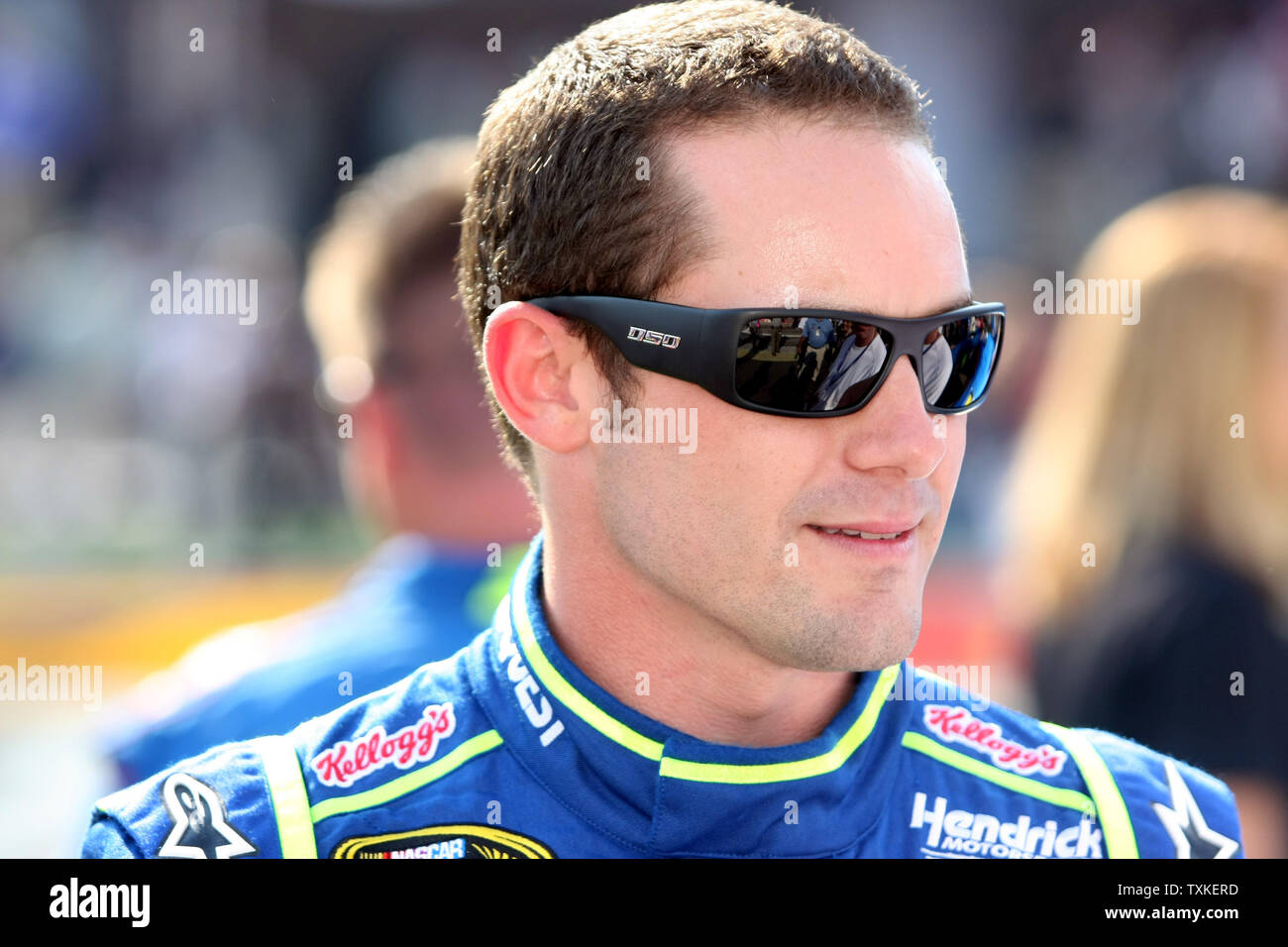 Casey Mears walks on pit road before the start of the Coca-Cola 600 ...