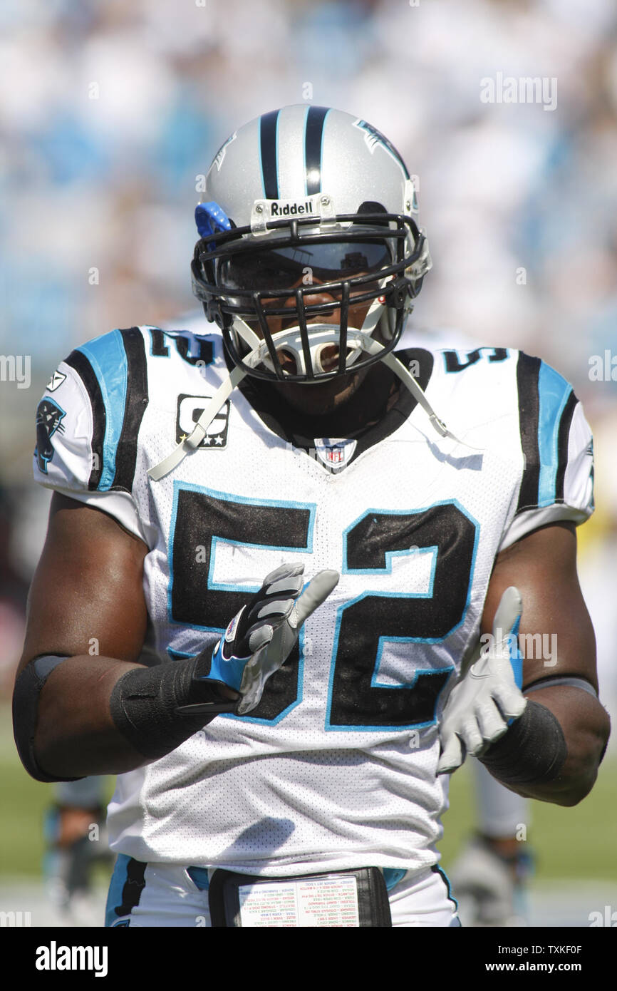 Carolina Panthers linebacker Jon Beason (52) is introduced just prior ...