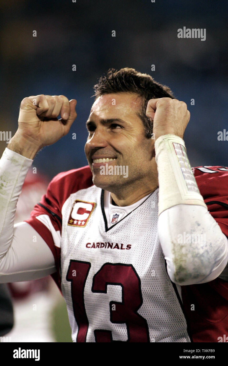 Arizona Cardinals quarterback Kurt Warner celebrates as the Cardinals ...