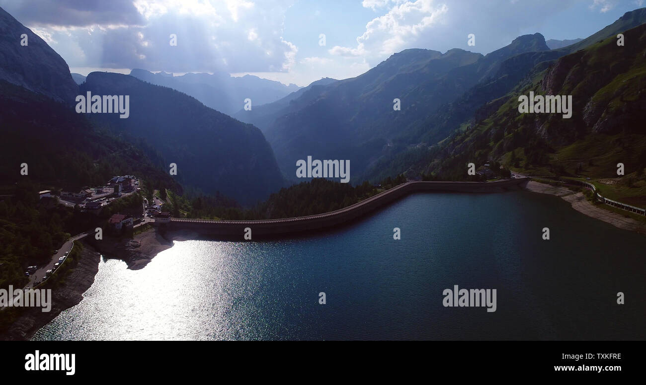 Lago Fedaia (Fedaia lake), an artificial lake and a dam near Canazei ...